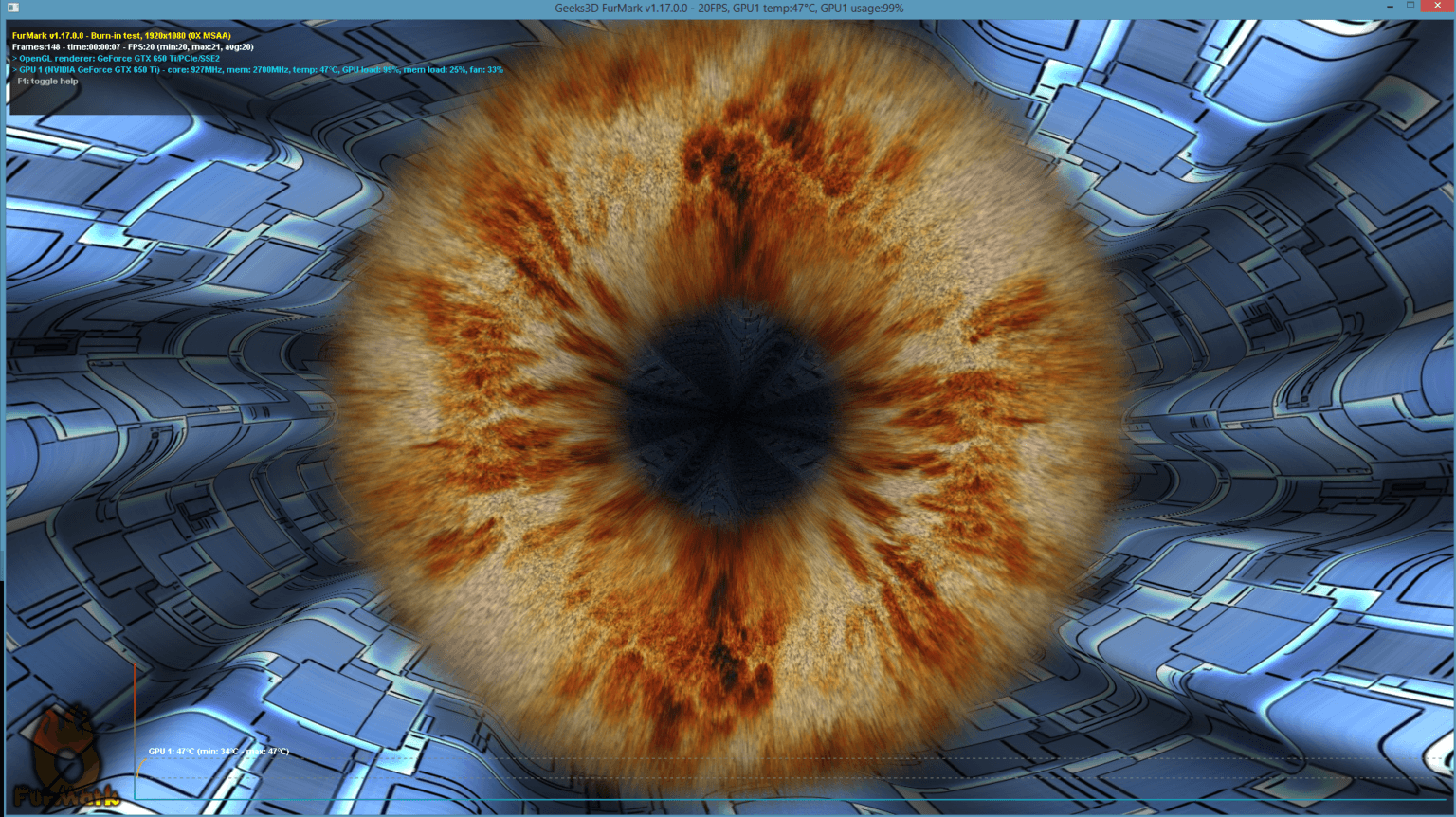 برنامج اختبار كرت الشاشة وقياس أدائه FurMark - os73